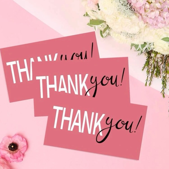 Office | Hot Pink Thank You Insert Cards Pack Of 5 | Poshmark